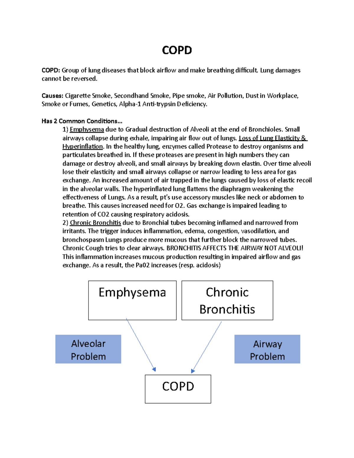 COPD - COPD Notes TEACHER: GONZALEZ YEAR 2017 - COPD COPD: Group of ...