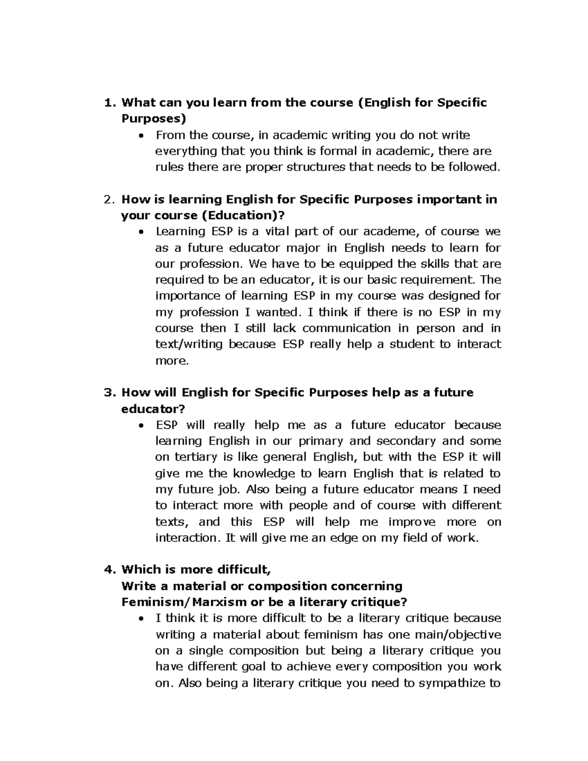 English for Specific Purposes in Teaching - 1. What can you learn from ...