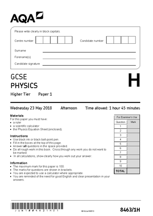 Physics - Year 2 - GCSE - Studocu
