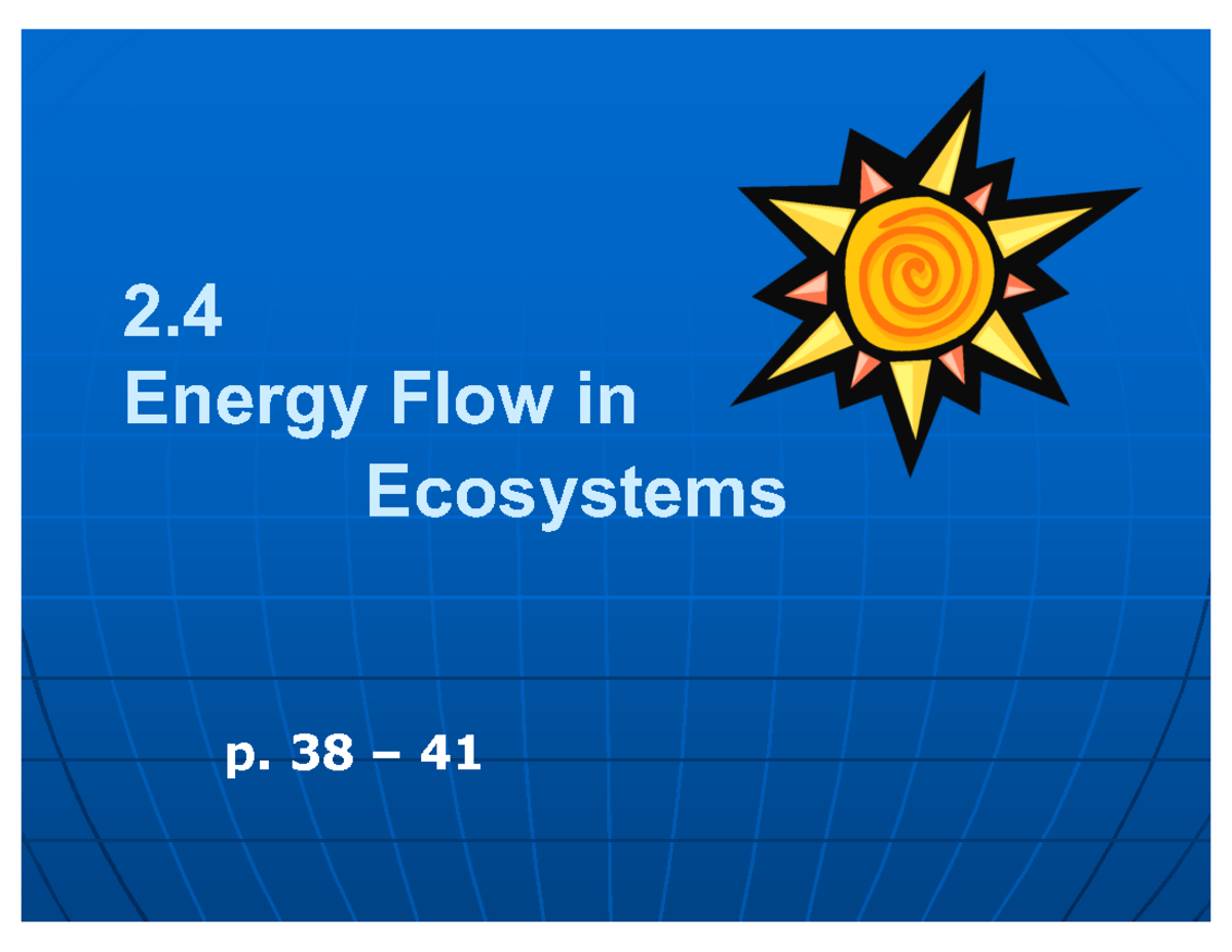 Lesson 4 - Energy Flow in Ecosystems (PDF) - 2. Energy Flow in ...