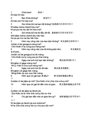 THI VAN DAP CUOI KHOA HSK1 - THS_LE VAN TOAN 0976 466 463 1. 您贵姓？Nín ...