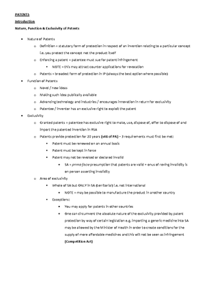 Copyright and Patents Study Notes - CML4503F Copyright and Patents ...
