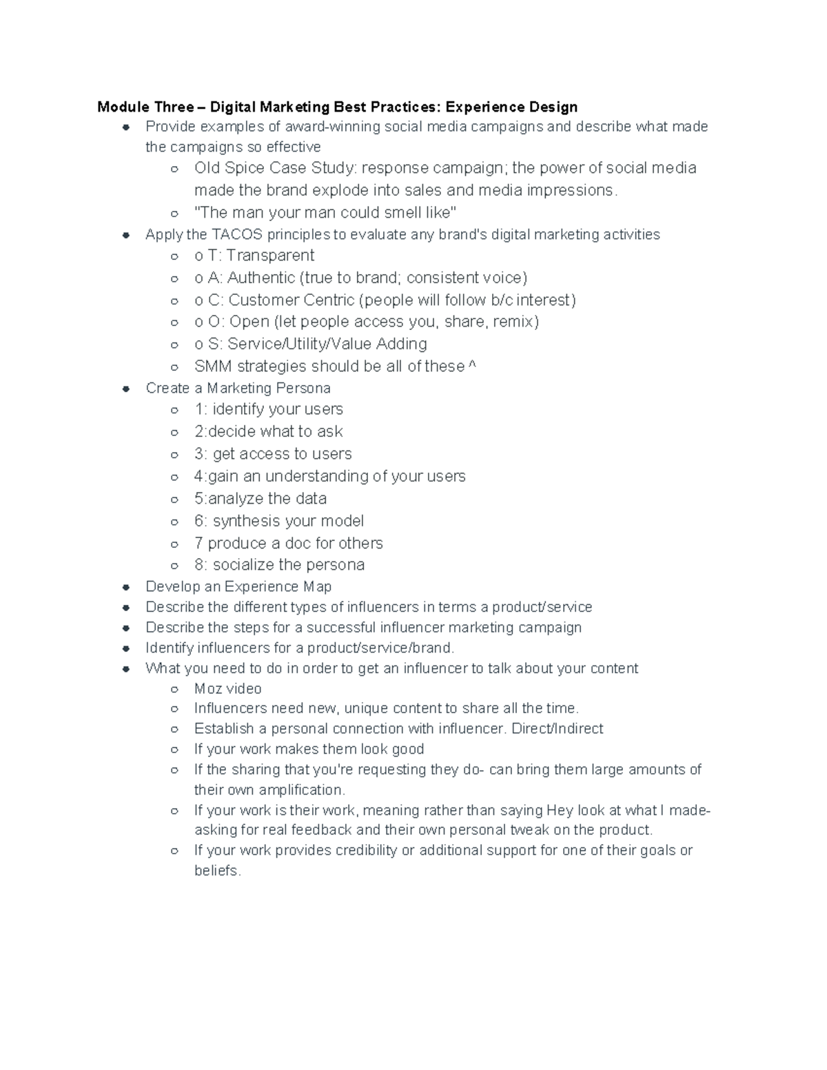 IMS 418 Module Three – Digital Marketing Best Practices - Module Three ...