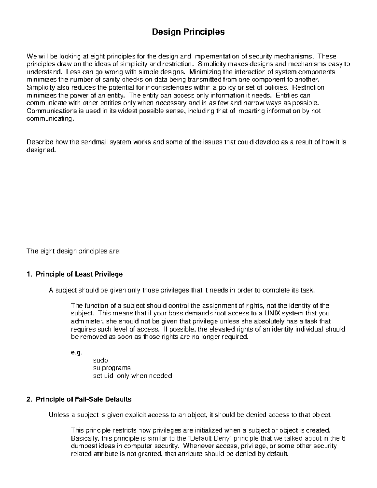 Design Principles - These principles draw on the ideas of simplicity ...