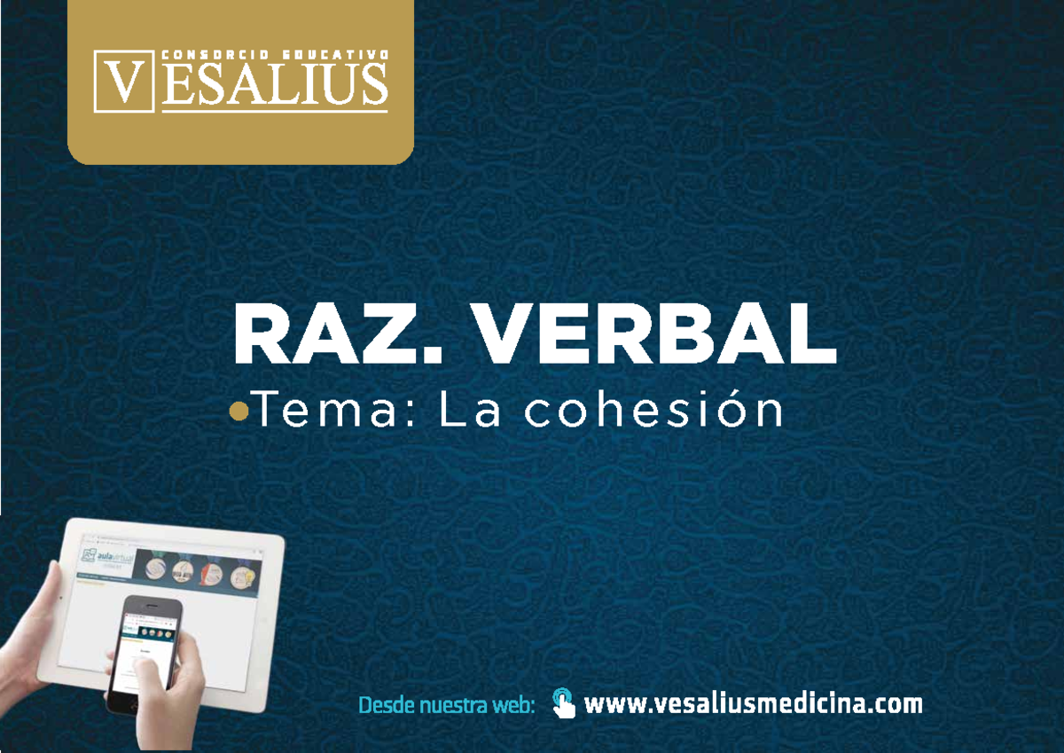 1 S2 RAZ. Verbal PI - Razonamiento verbal - RAZ. VERBAL Te m a : L a co ...