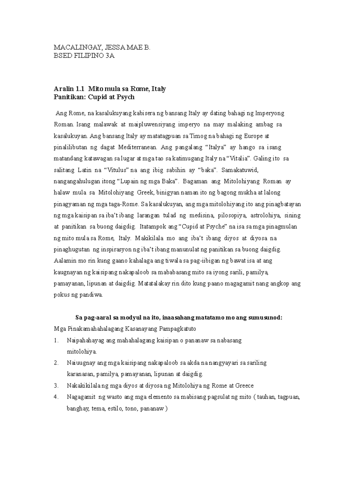 Toipic - nonee - MACALINGAY, JESSA MAE B. BSED FILIPINO 3A Aralin 1 ...