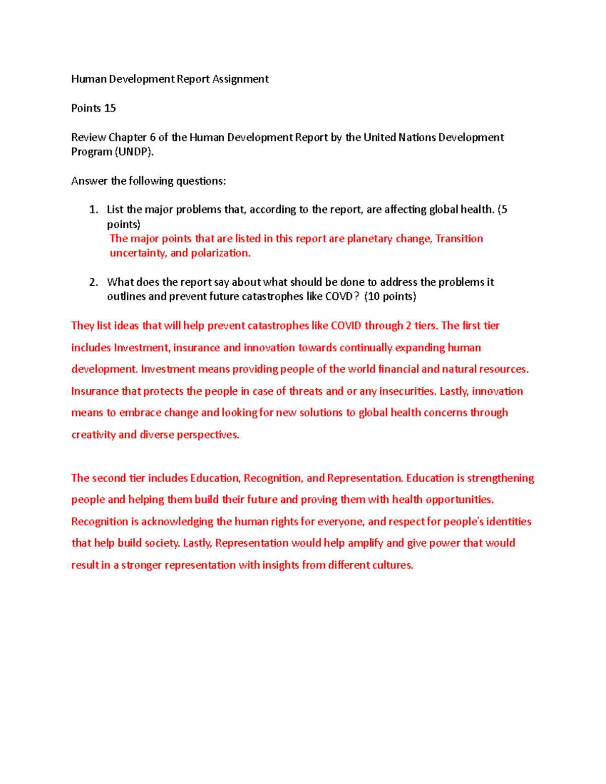 Human Development Report Assignment-2 - Human Development Report ...