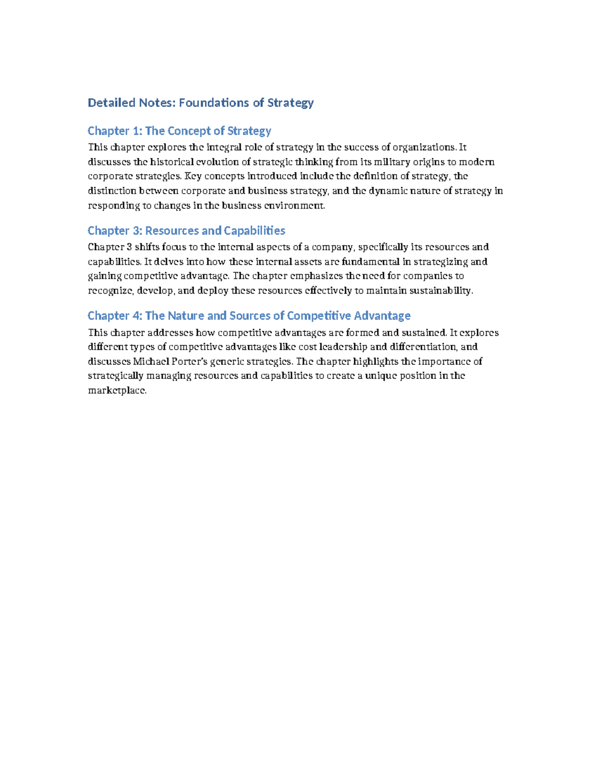 Foundations of Strategy Notes - Detailed Notes: Foundations of Strategy ...