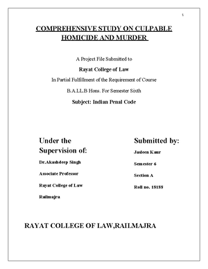 Kanika BL 8th sem - Project - UNIVERSITY INSTITUTE OF LEGAL STUDIES ...