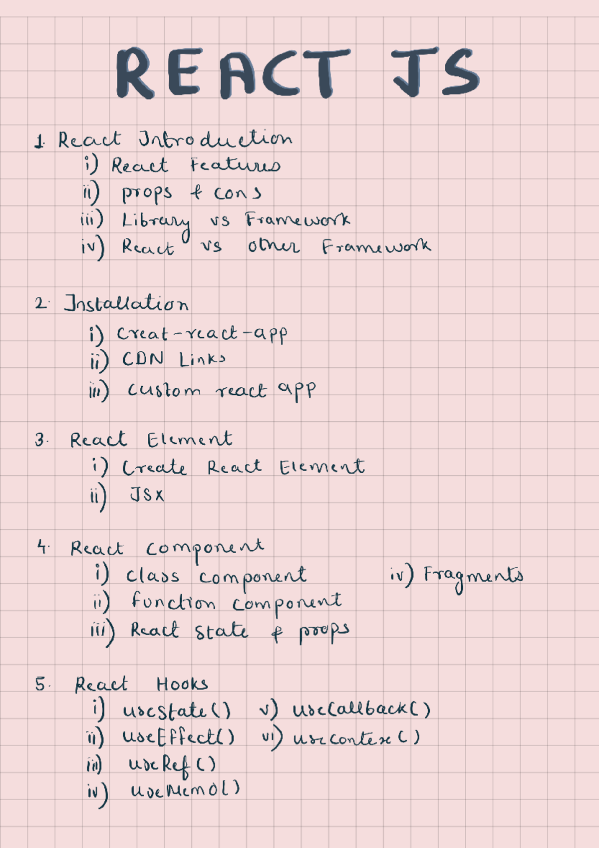 React Notes - RE ACT JS 1. React Introduction i) React Features ii ...