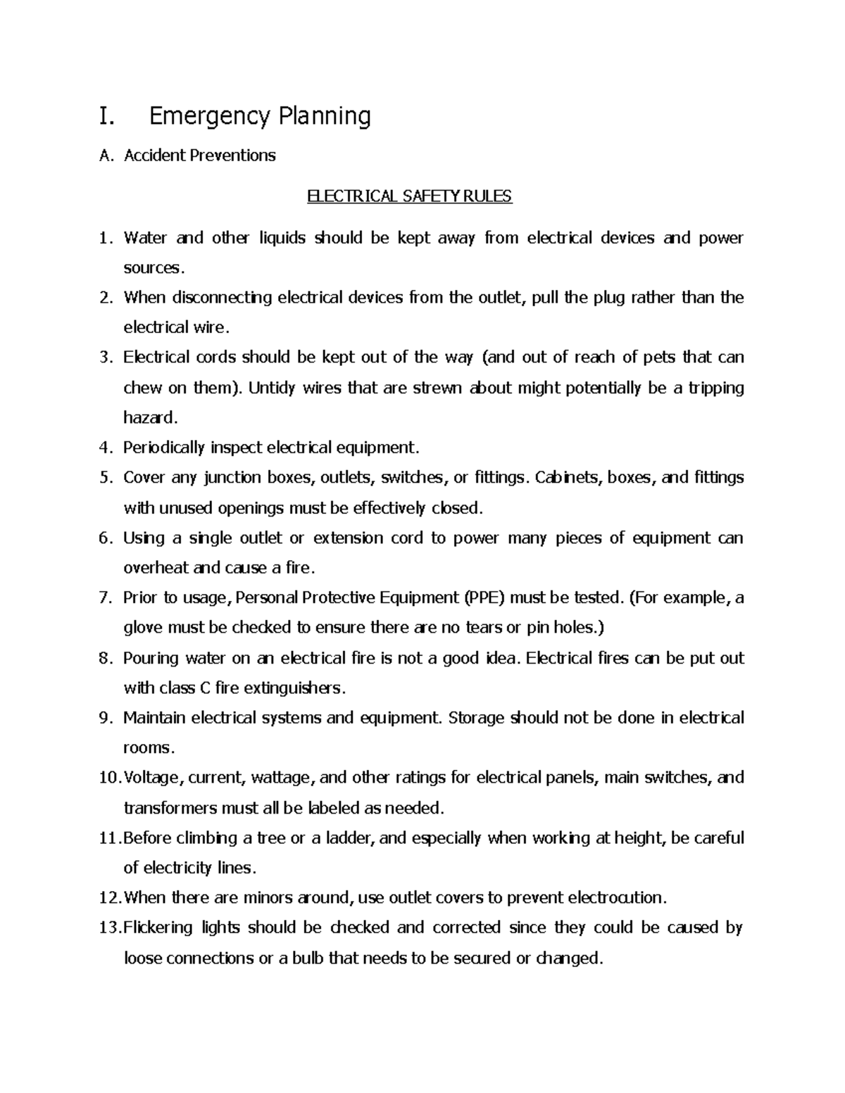 The basic occupational health and safety Section 8 - Operations ...