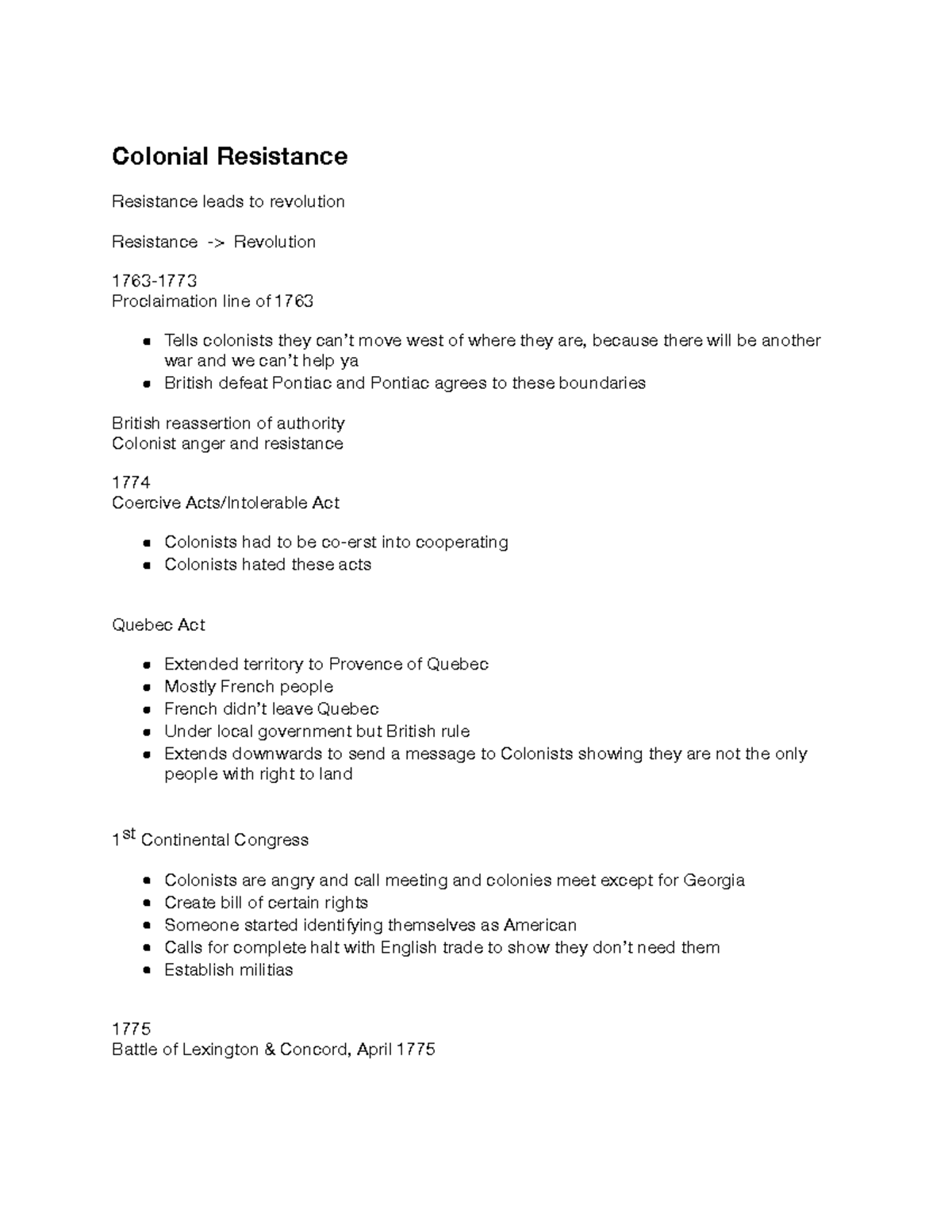 Colonial Resistance - Seaholm Lecture - Colonial Resistance Resistance ...