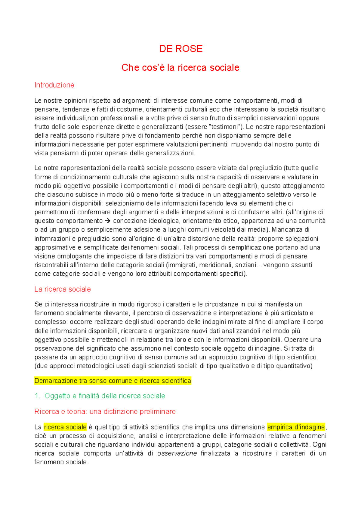 Che cos e la ricerca sociale - DE ROSE Che la ricerca sociale ...