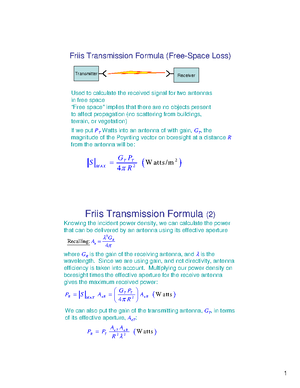 Friis Transmission Equation - The formula can be used in situations ...