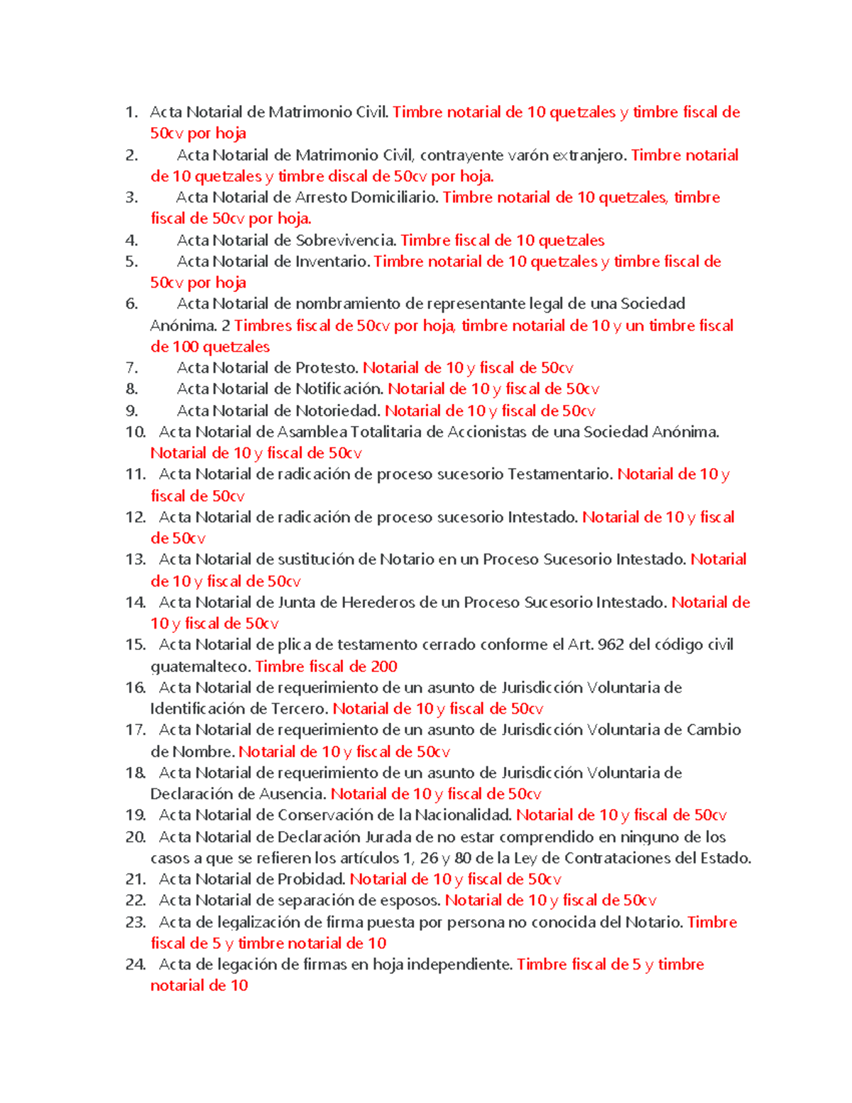 Timbres - Acta Notarial de Matrimonio Civil. Timbre notarial de 10 ...