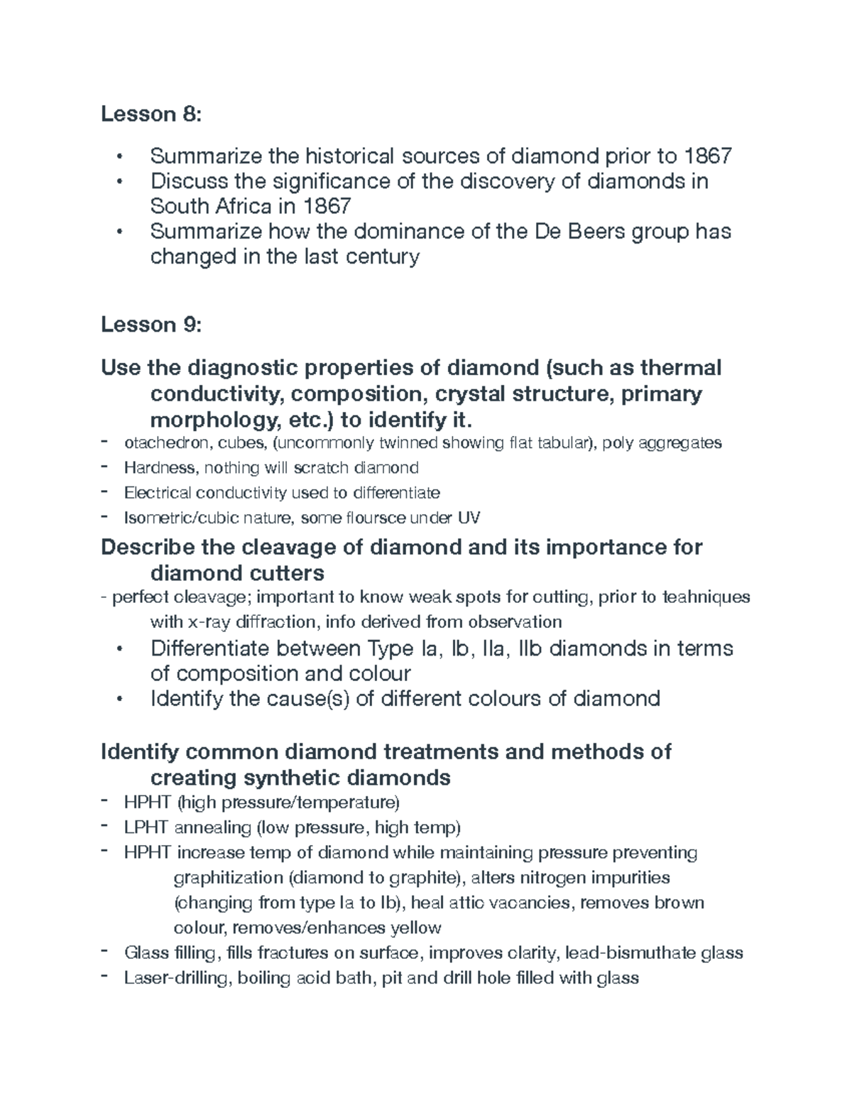 Module B 118 - Lesson 8: • Summarize the historical sources of diamond ...