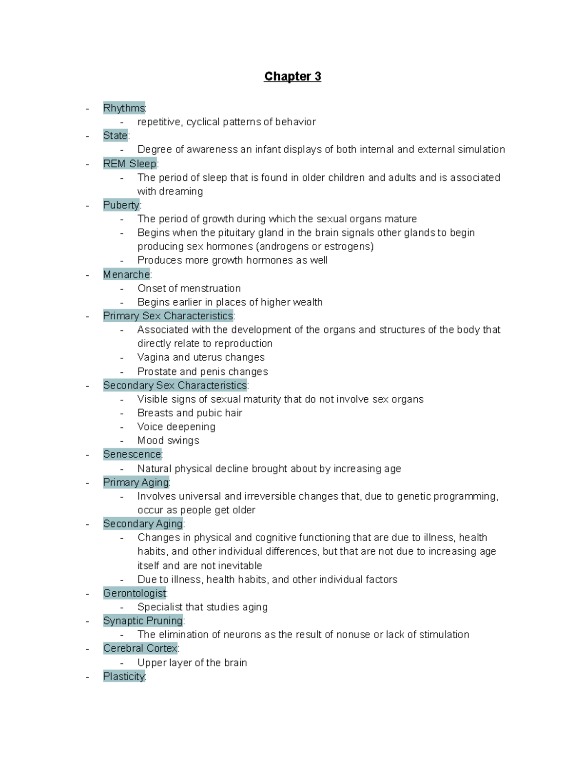 Chapter 3 lecture - Chapter 3 Rhythms: repetitive, cyclical patterns of ...