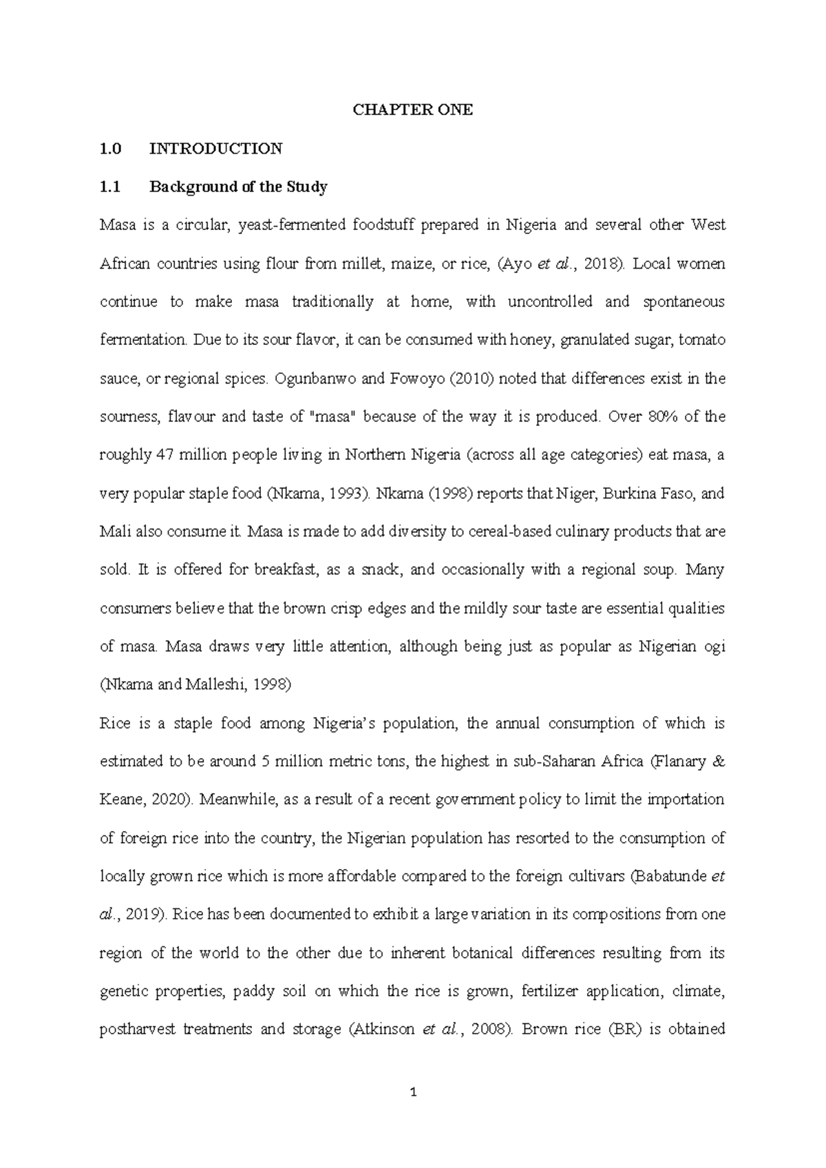 Mabe project work (Autosaved) - CHAPTER ONE 1 INTRODUCTION 1 Background ...