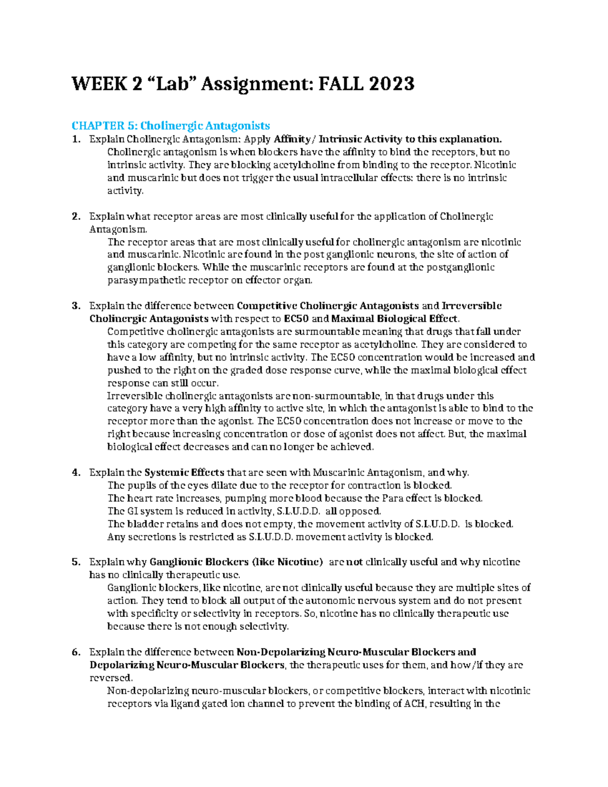 Week #2 - Lab assignment #2 - WEEK 2 “Lab” Assignment: FALL 2023 ...