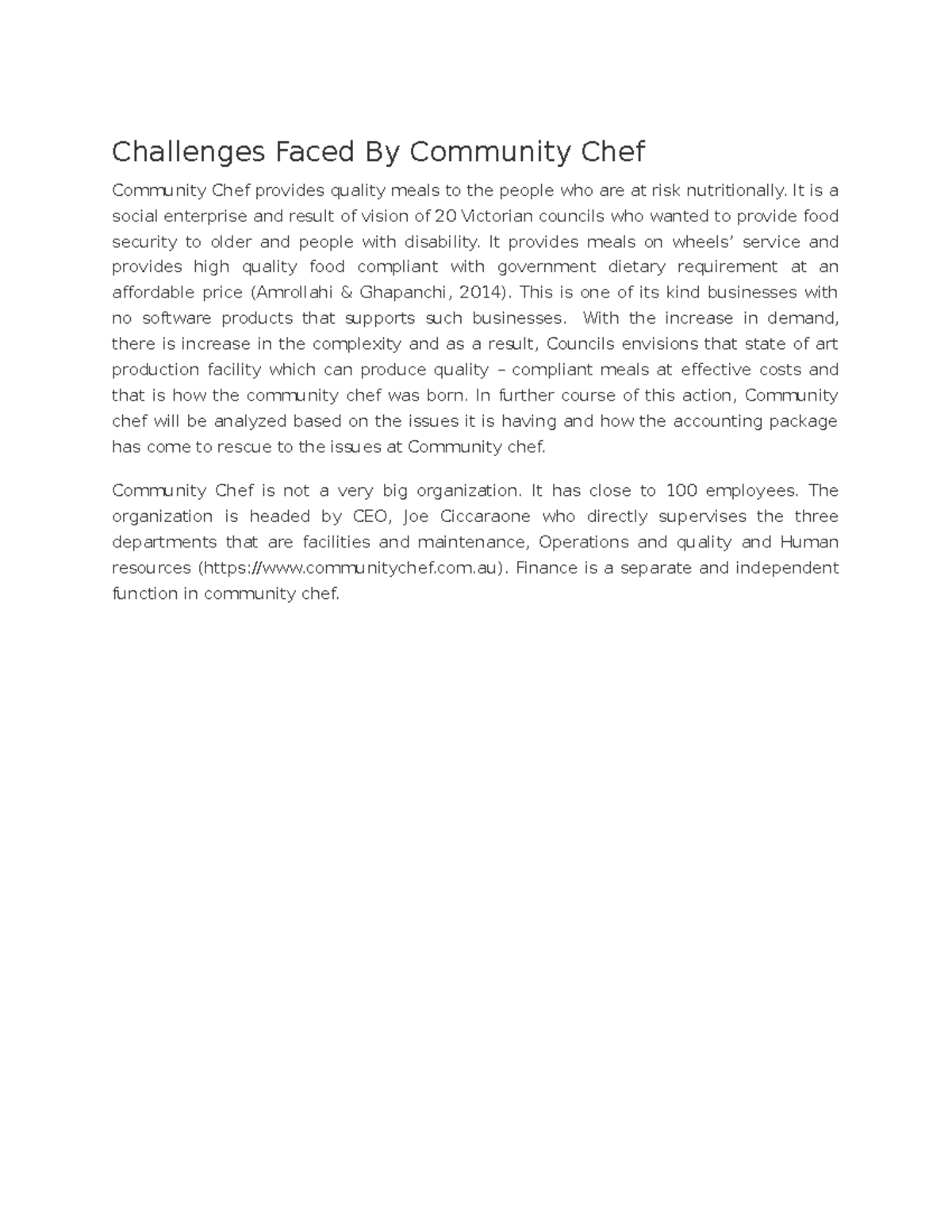 Challenges Faced By Community Chef - Challenges Faced By Community Chef ...