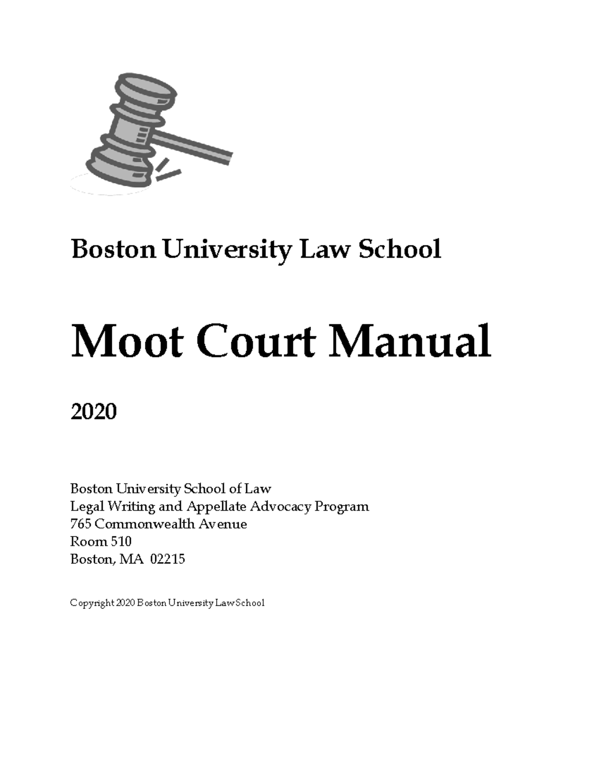 Moot Court Manual 2020 - useful - Boston University Law School Moot ...