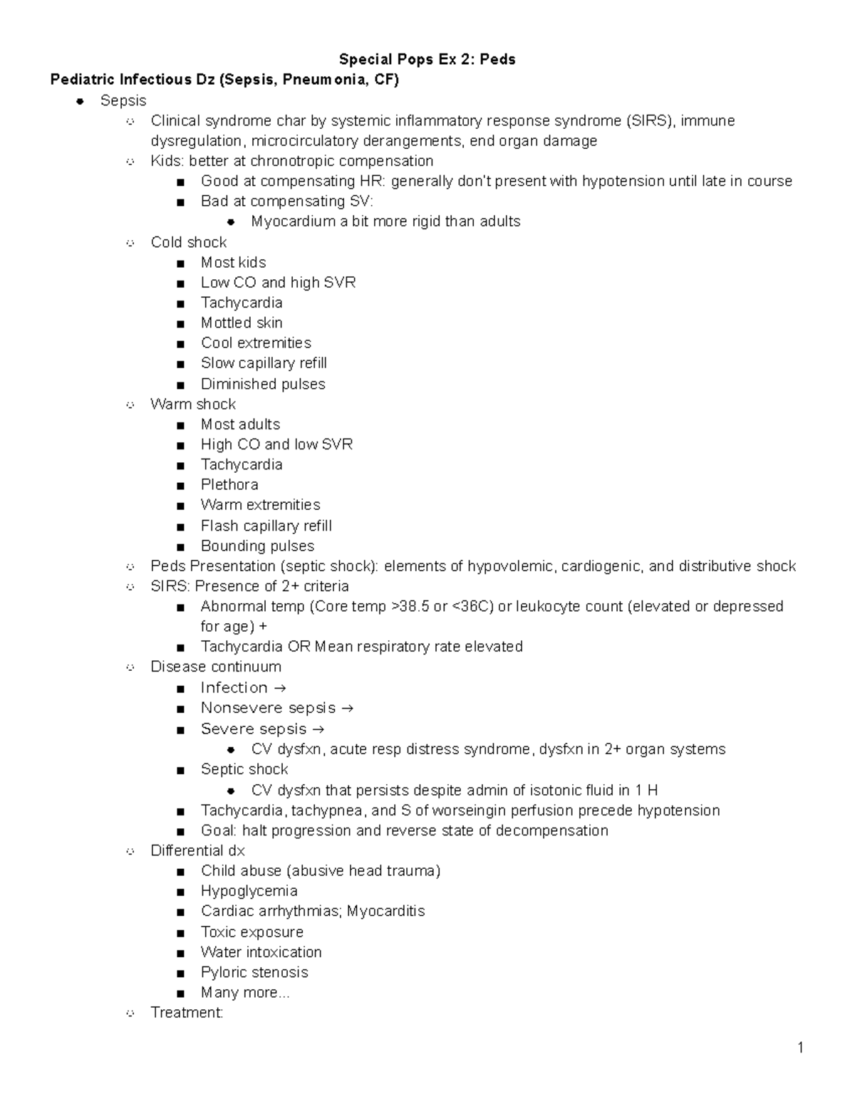 Special Pops Ex 2: Peds - Special Pops Ex 2: Peds Pediatric Infectious ...