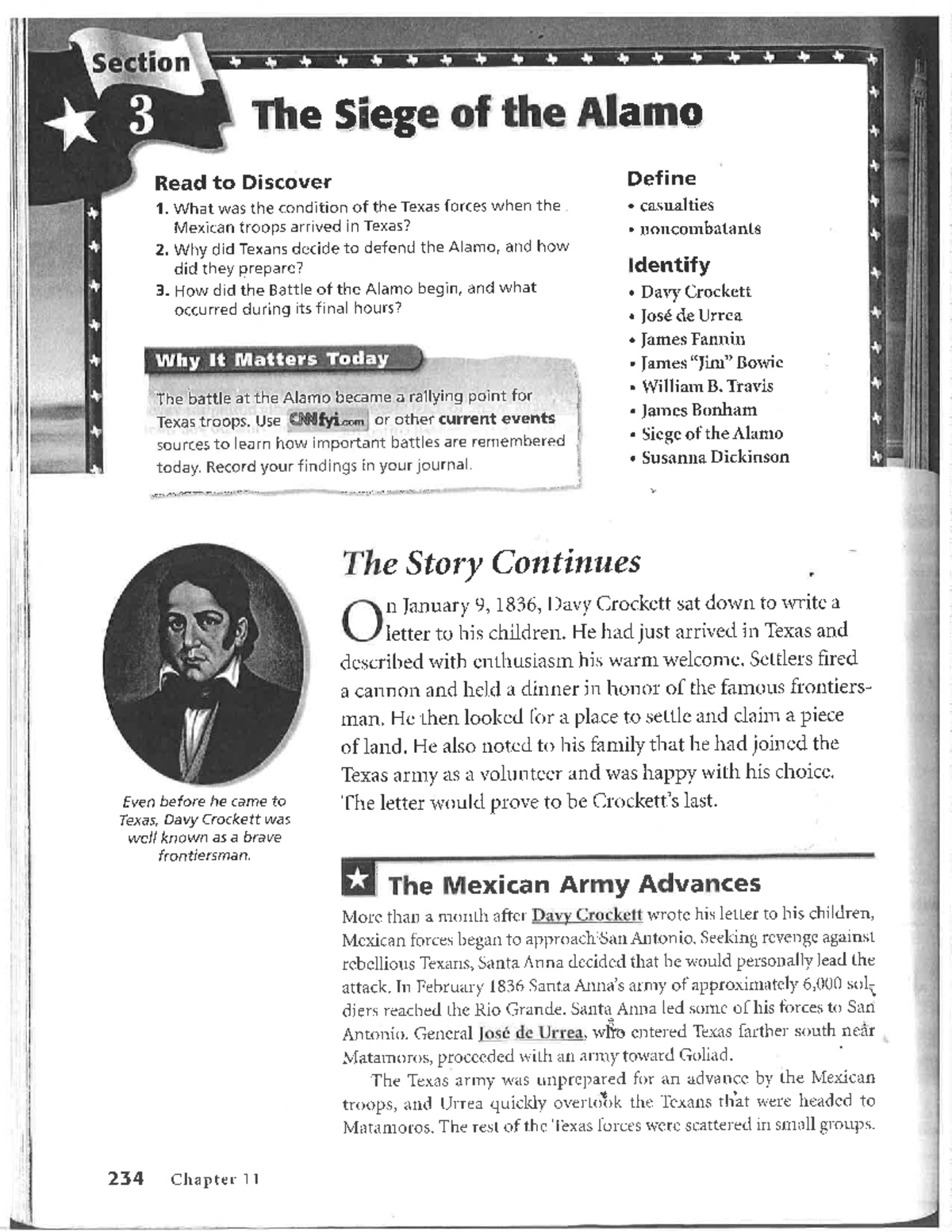 11 - This is very helpful - Section 3 The Siege of the Alamo Read to ...