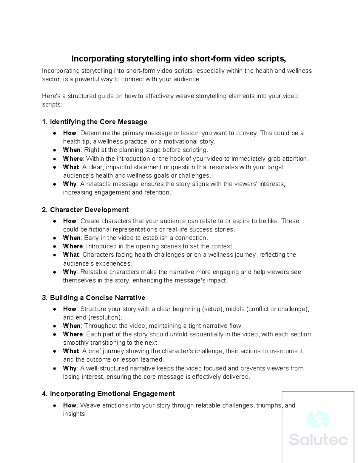 Storytelling Short-Form Video Script - Incorporating storytelling into ...