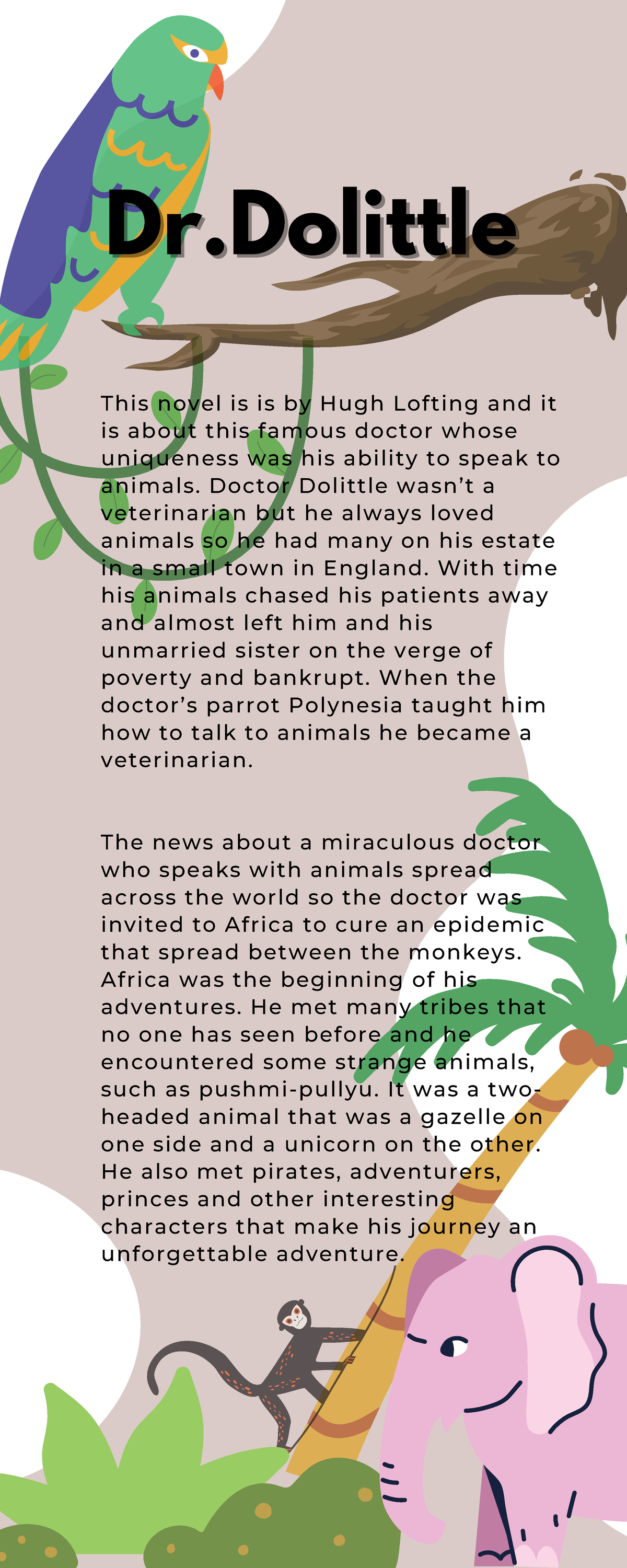 Dr. Dolittle Overview - This novel is is by Hugh Lofting and it is ...