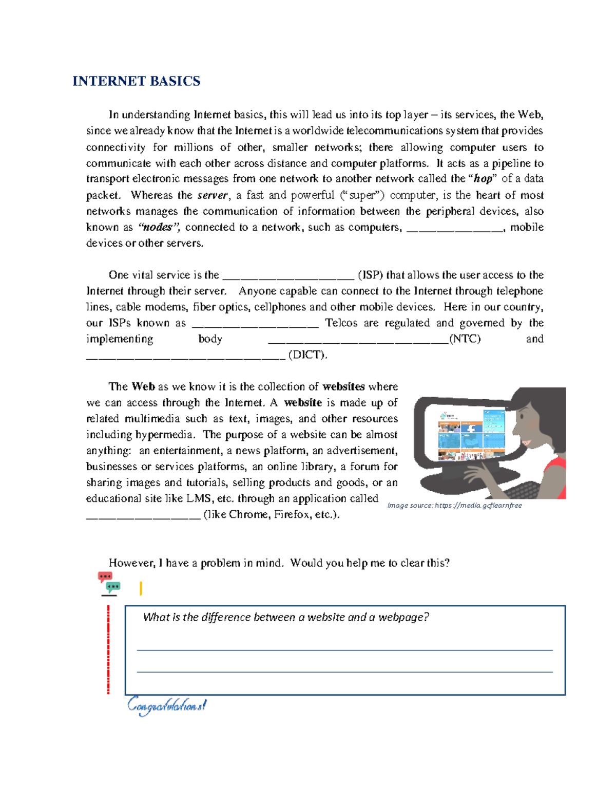 Lec06 Cc101introduction To Computing Internet Basics Internet Basics In Understanding