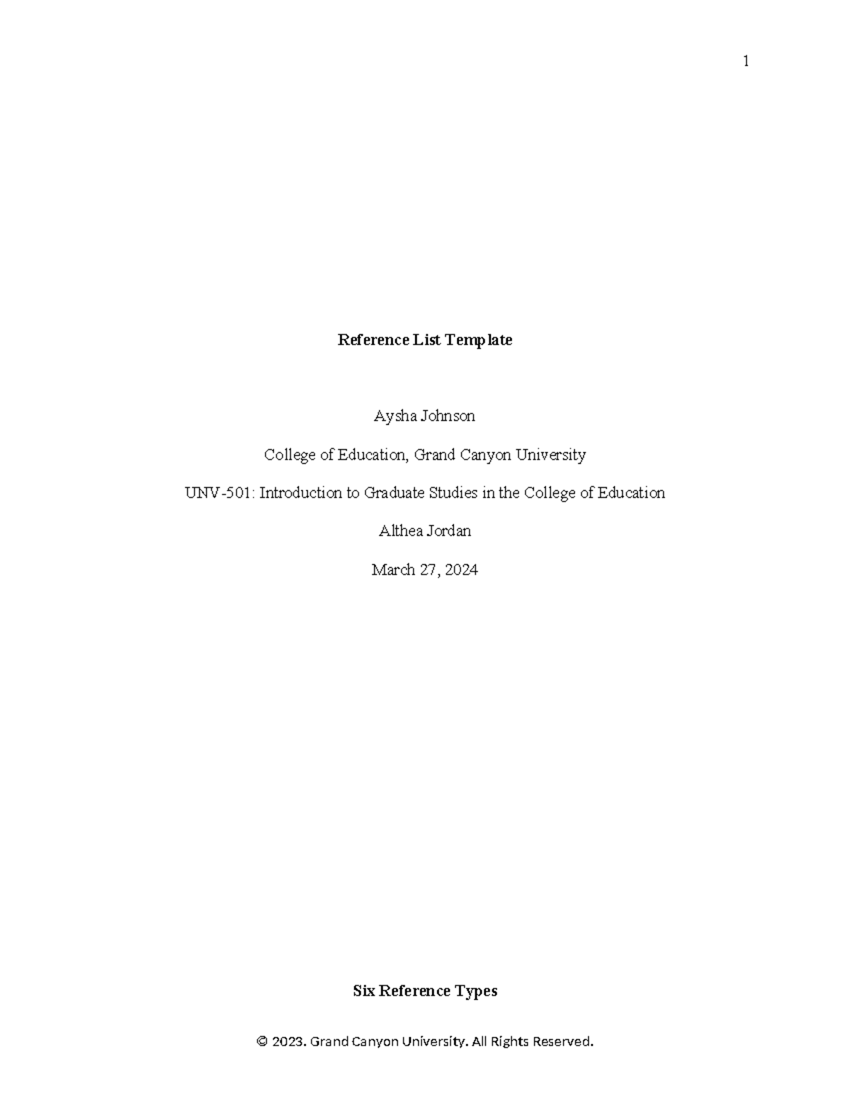 ECE 501 RS T1 Reference List Template - Reference List Template Aysha ...