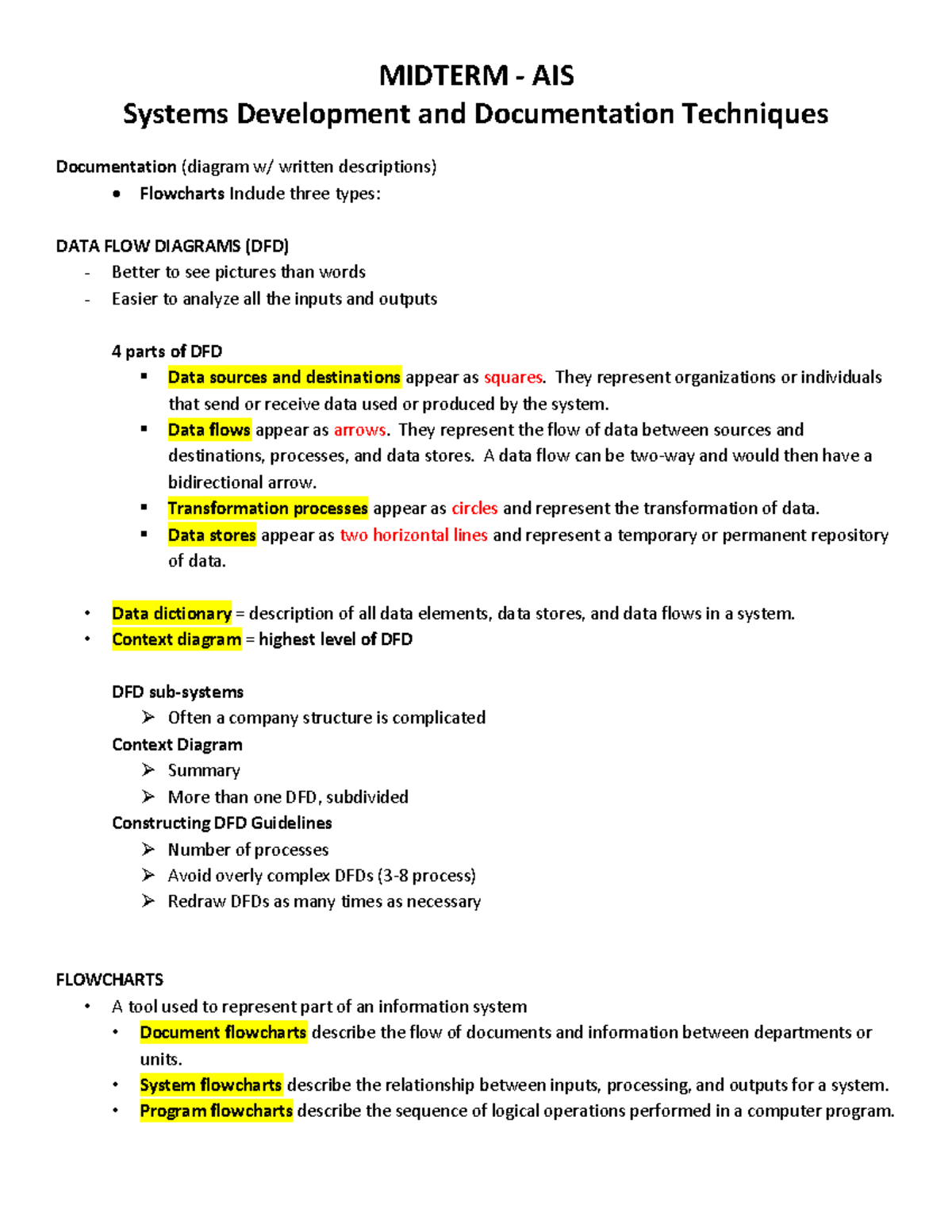 AIS- Midterm - Notes that might help you - MIDTERM - AIS Systems ...