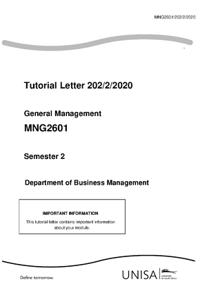 Lesson 6 - notes - mng2601 - Unisa - Studocu