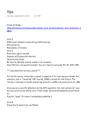 Study Guide - Finance Skills for Managers D076 - Unit Description ...