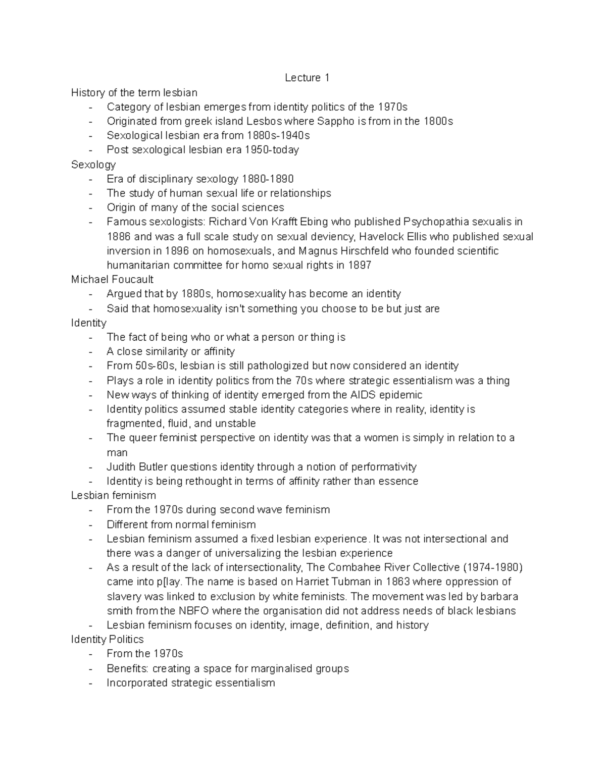 Lesbian Lives and Culture Key Terms - Lecture 1 History of the term ...