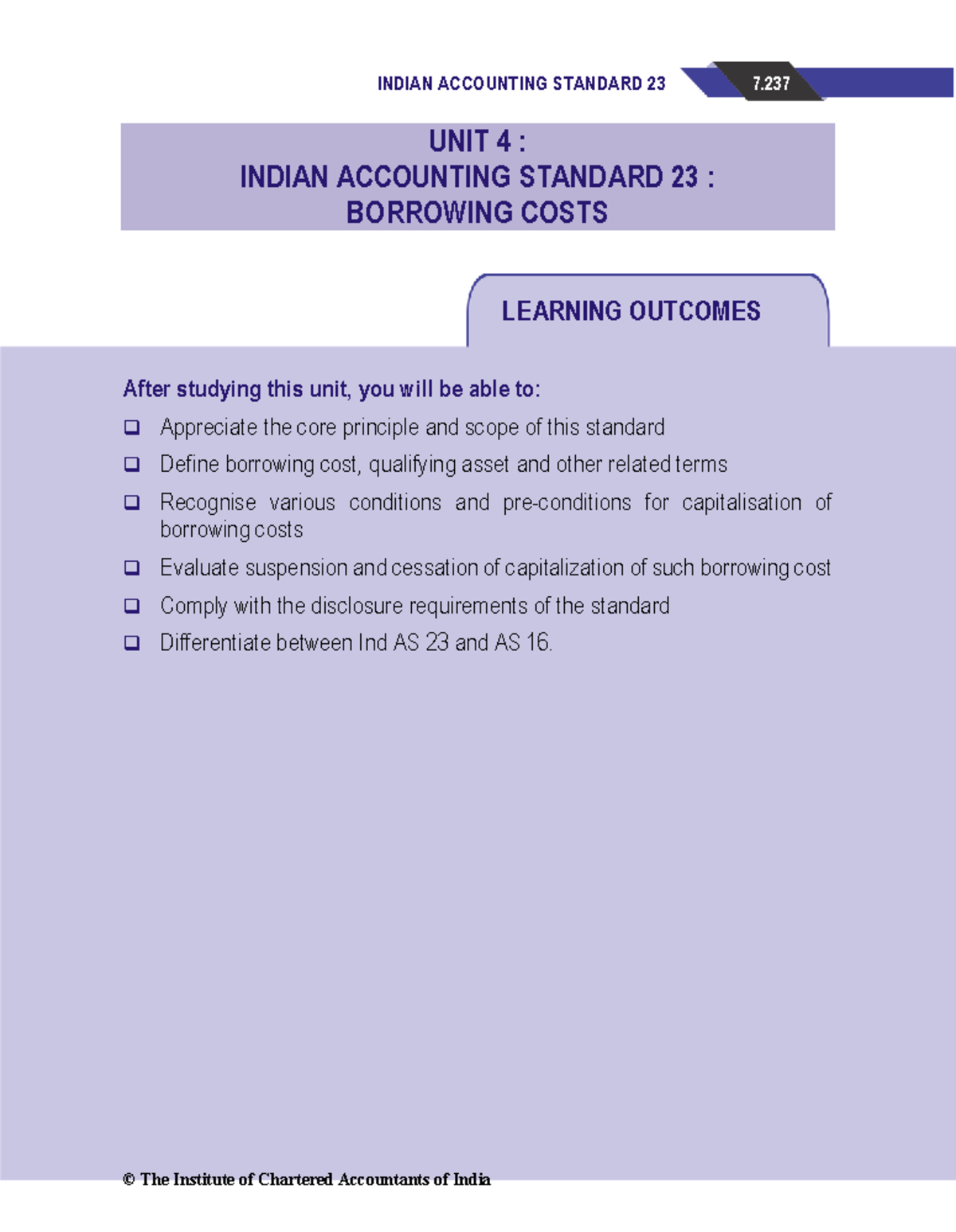 Accounting notes - INDIAN ACCOUNTING STANDARD 23 7. UNIT 4 : INDIAN ...