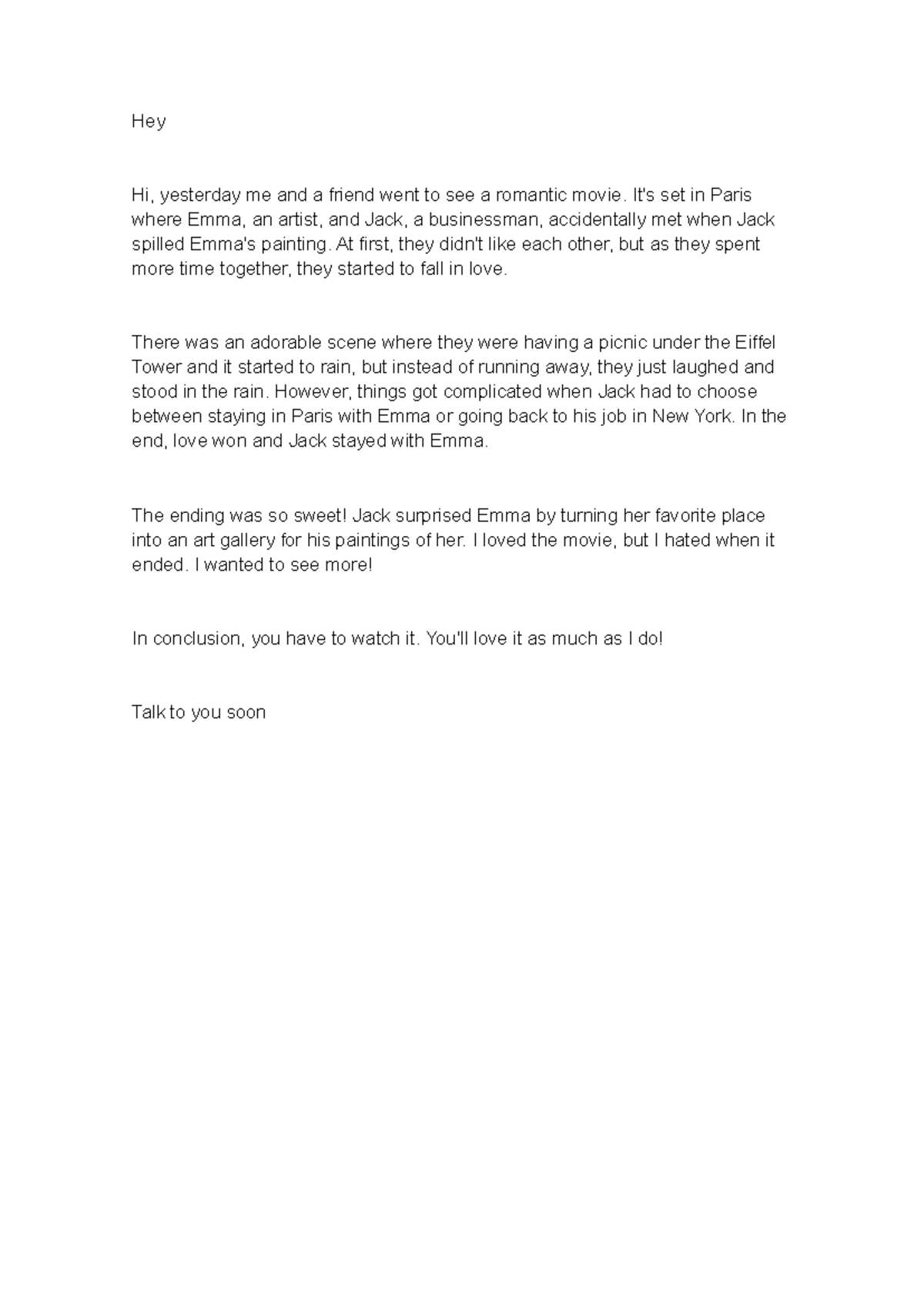 Ingles S3 - dasdadas - Hey Hi, yesterday me and a friend went to see a ...