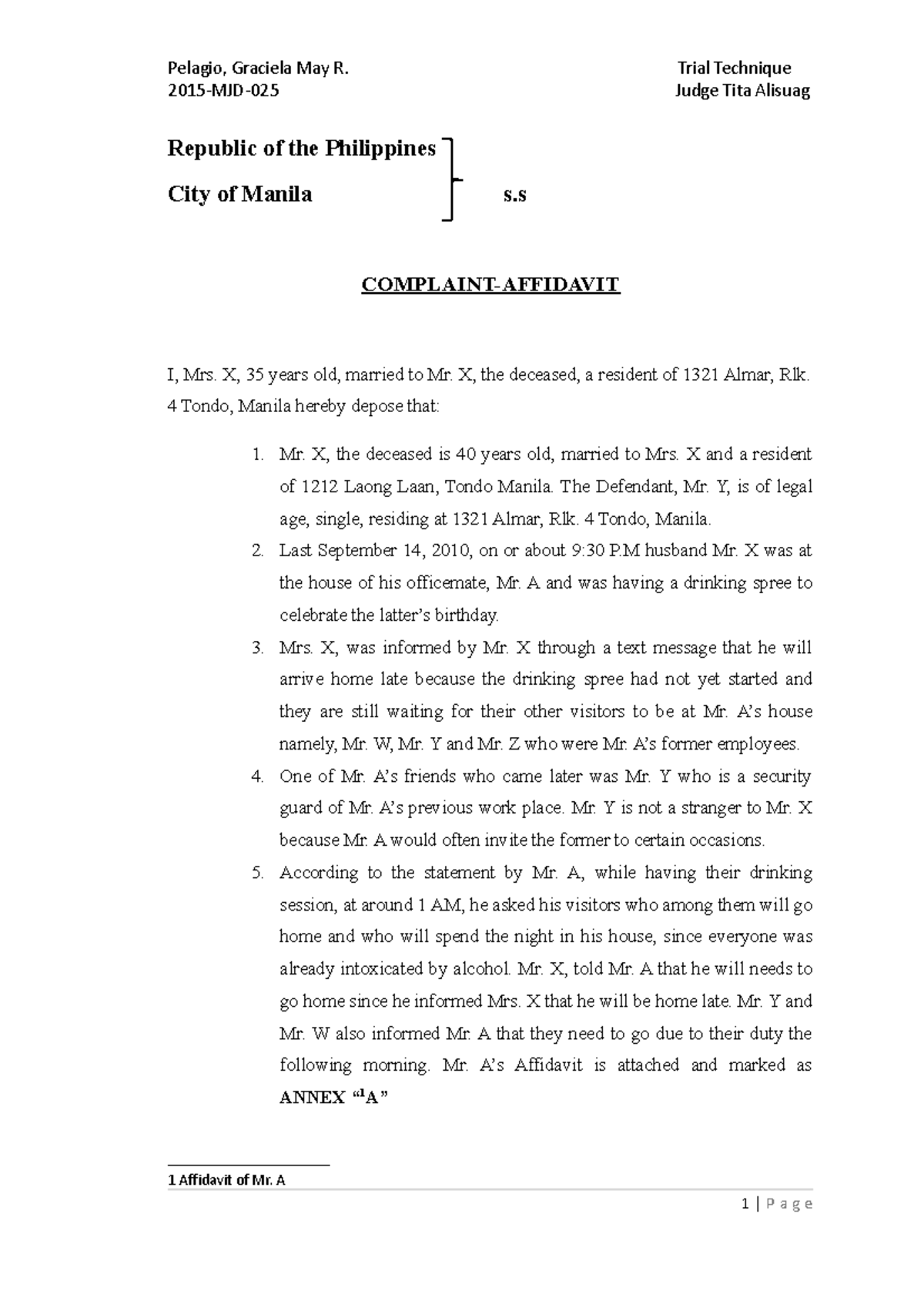 Republic of the Philippines City of Mani - Pelagio, Graciela May R ...