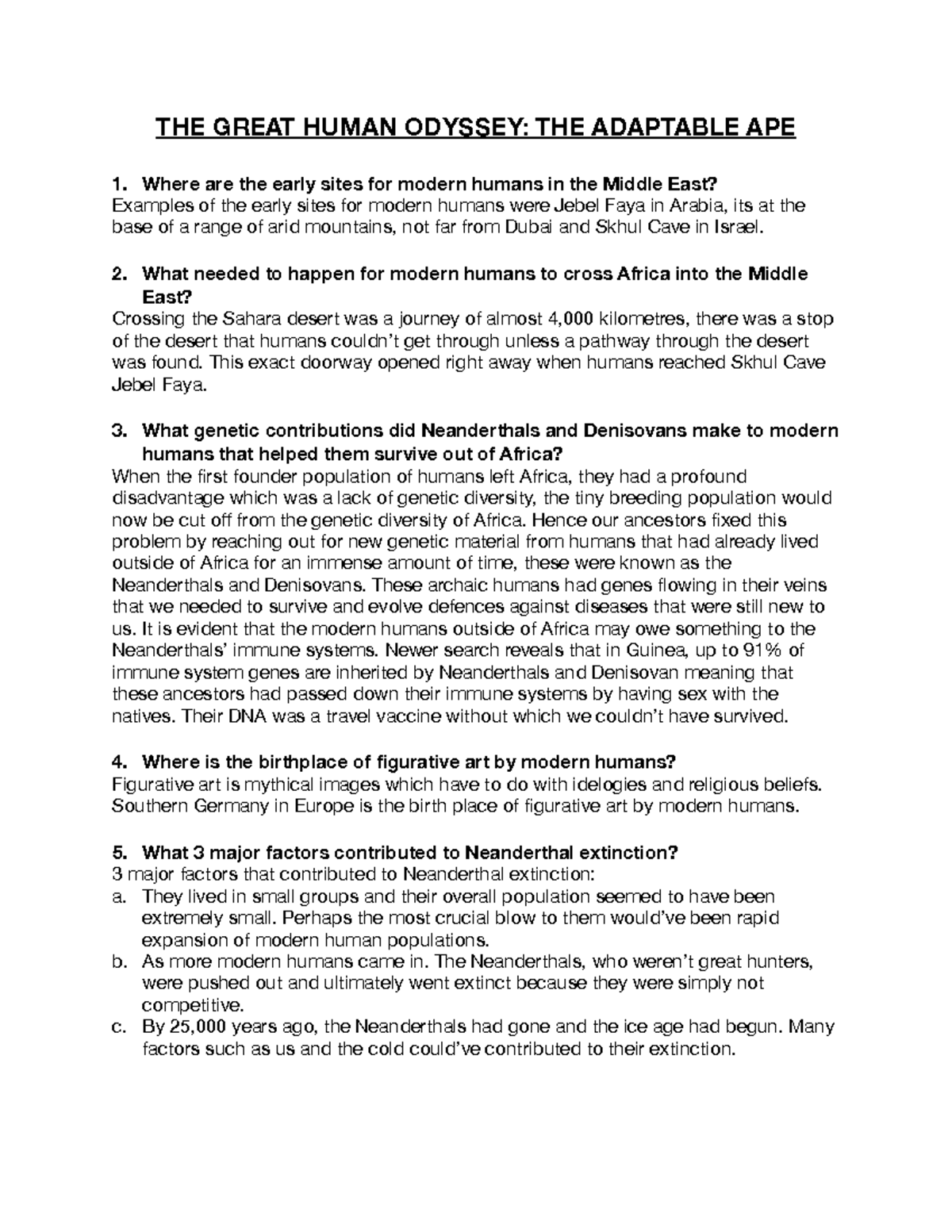 The great human odyssey - THE GREAT HUMAN ODYSSEY: THE ADAPTABLE APE ...