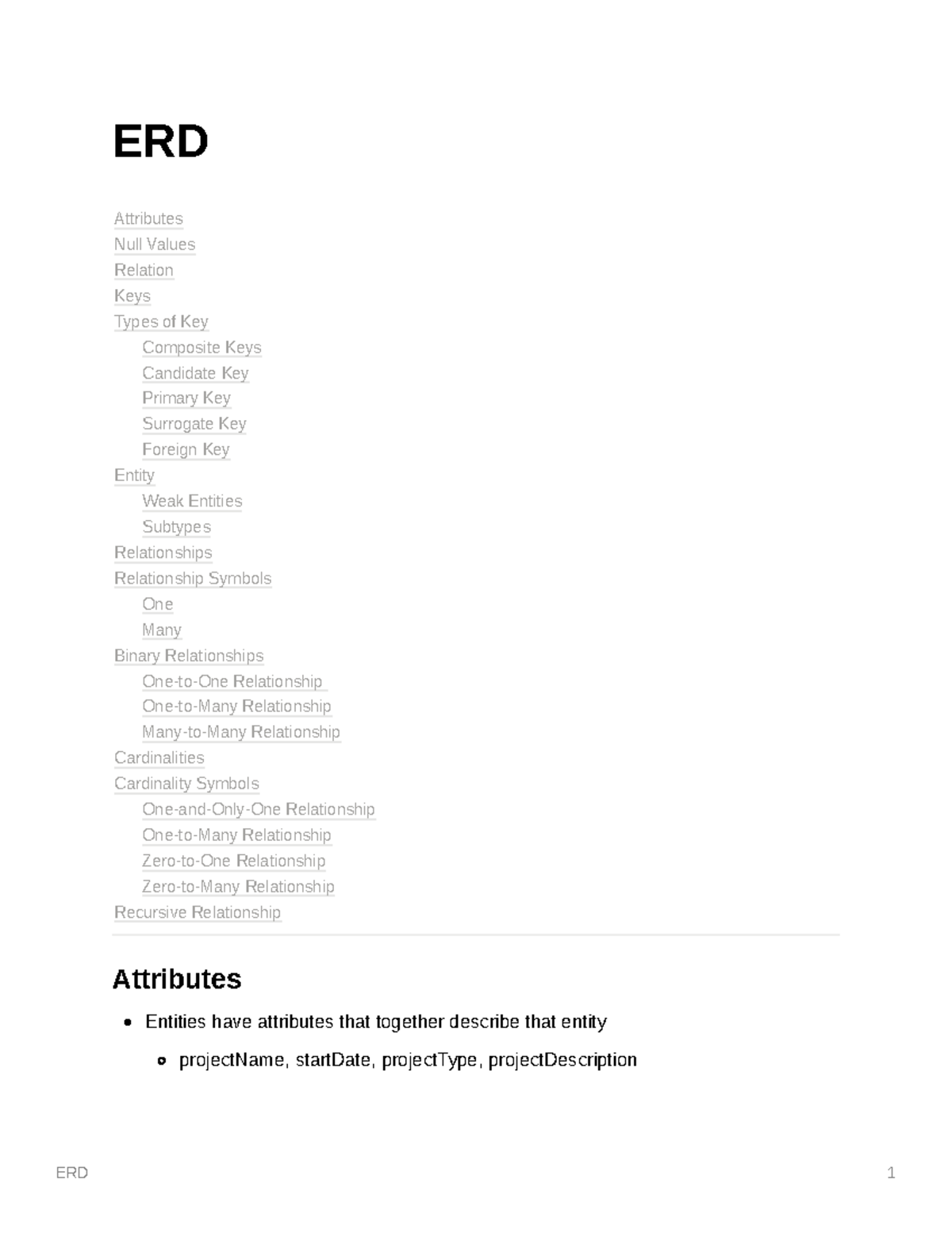 Infosys 222 - ERD Notes - ERD Attributes Entities have attributes that ...