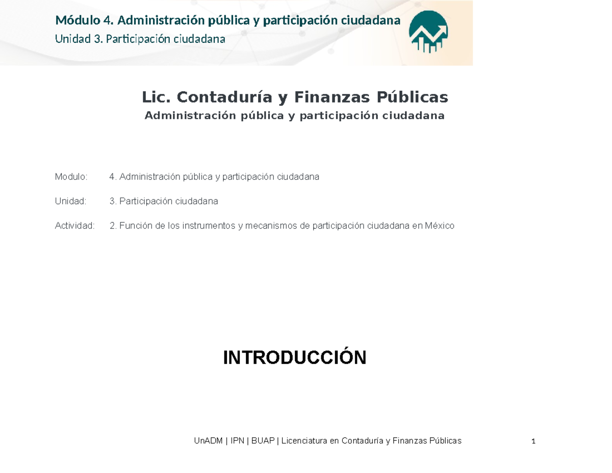 M4 U3 A2 XXXX Cuadrocomparativo - Unidad 3. Participación ciudadana Lic. Contaduría y Finanzas ...