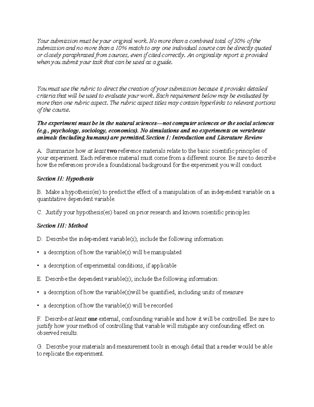 Course Requirements - Your submission must be your original work. No ...