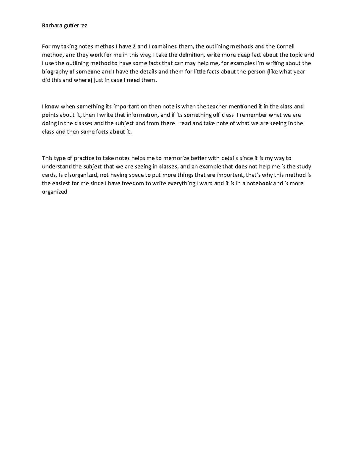 Note-taking communication notes taking #1 - Barbara gutierrez For my ...