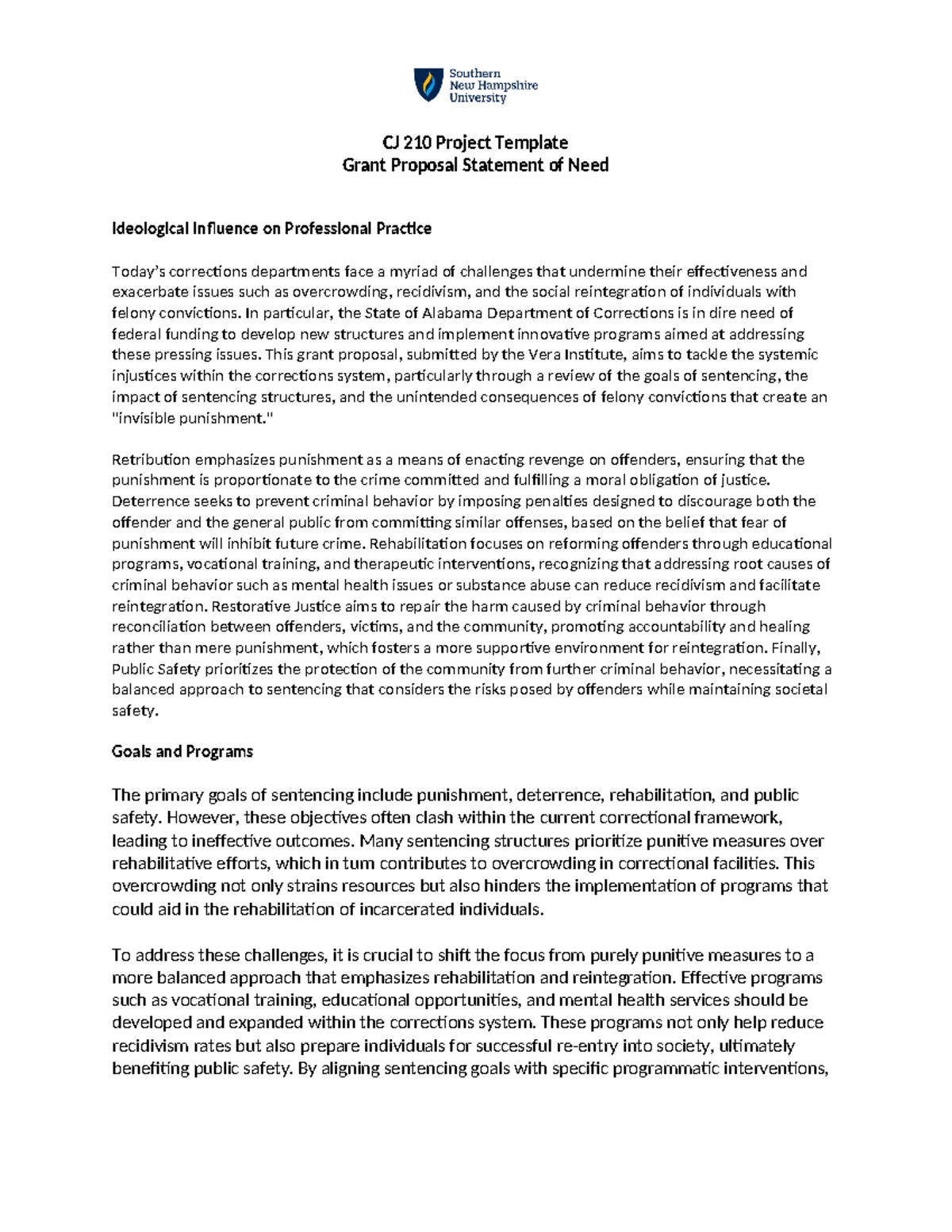 7-1 Projet - Project 7-1 for SNHU Criminal Justice 210 - CJ 210 Project ...