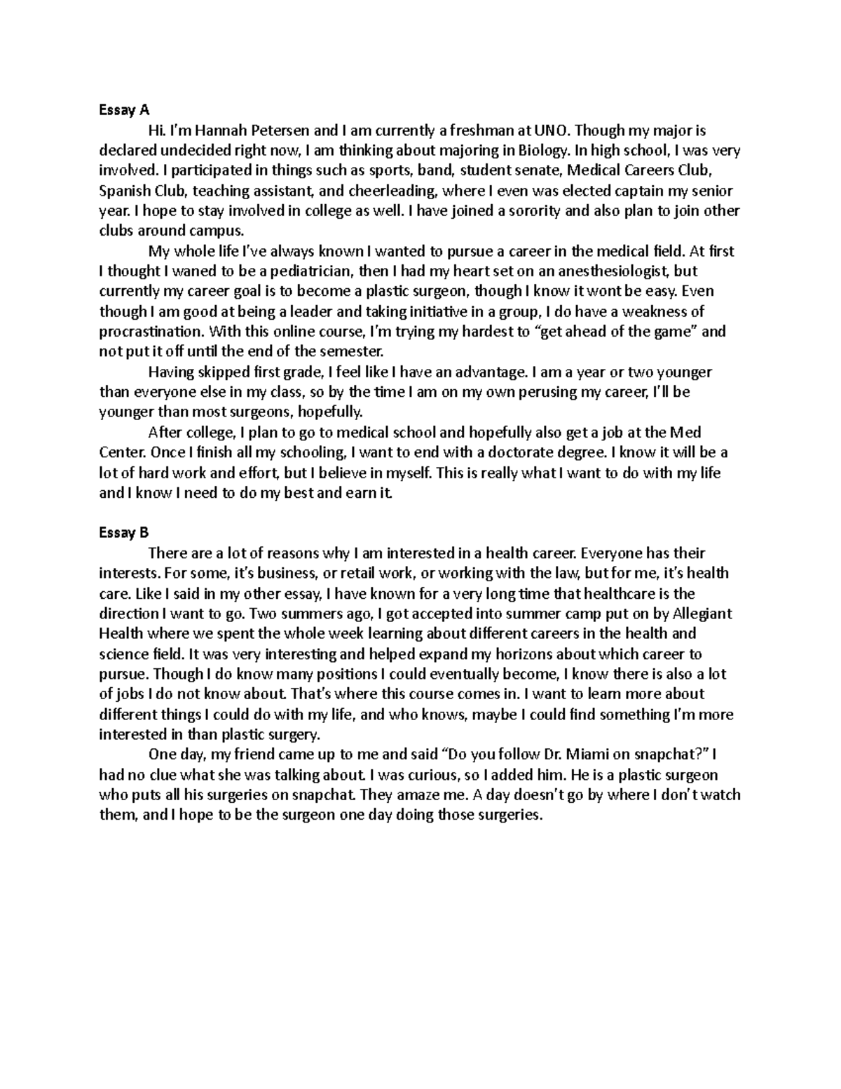 Personal Reflection and Vocational Discernment Essay - Essay A Hi ...