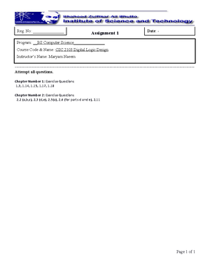 Computer Architecture and Assembly Language Programming - CS401 Spring 2006 Assignment 03 ...