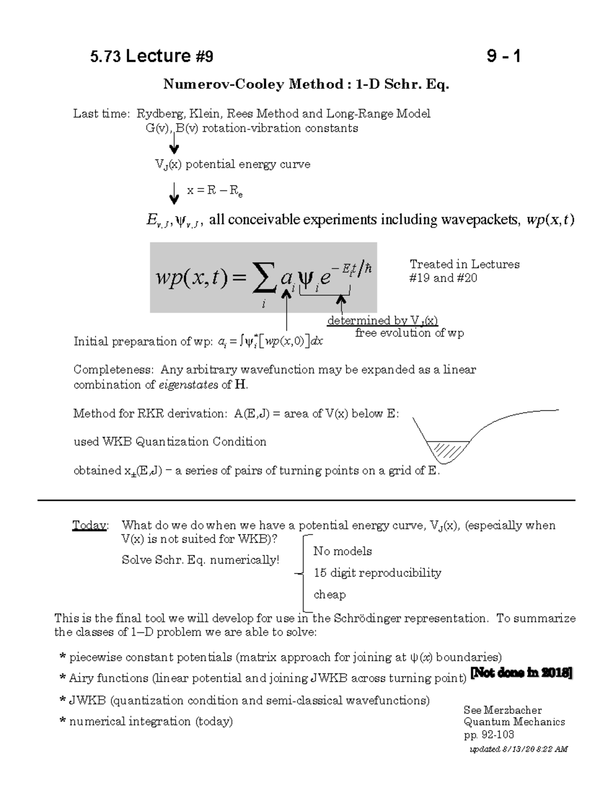Eigenvalues, Eigenvectors, and Discrete Variable Representation (PDF - 1.1MB) - Numerov-Cooley ...