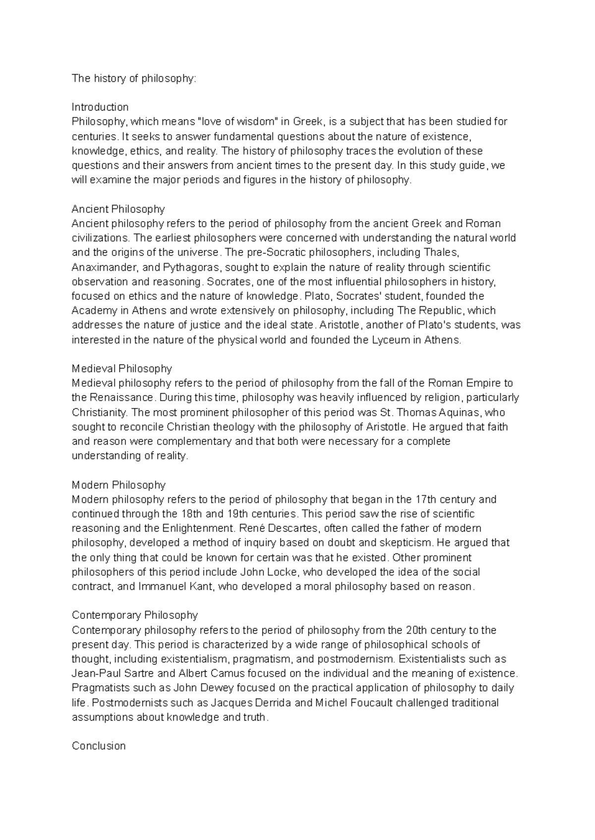The history of philosophy - The history of philosophy: Introduction ...
