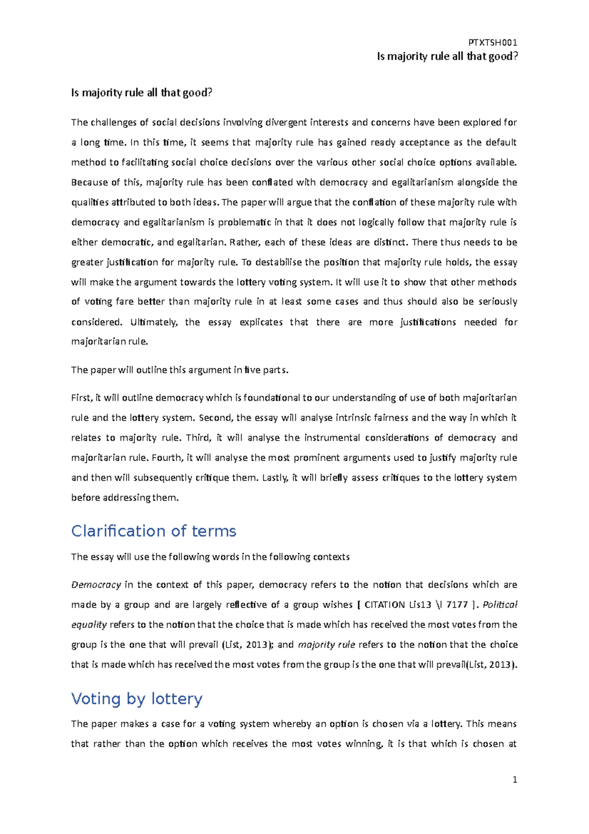 Is Majority Rule as a decision-making pr - Is majority rule all that ...