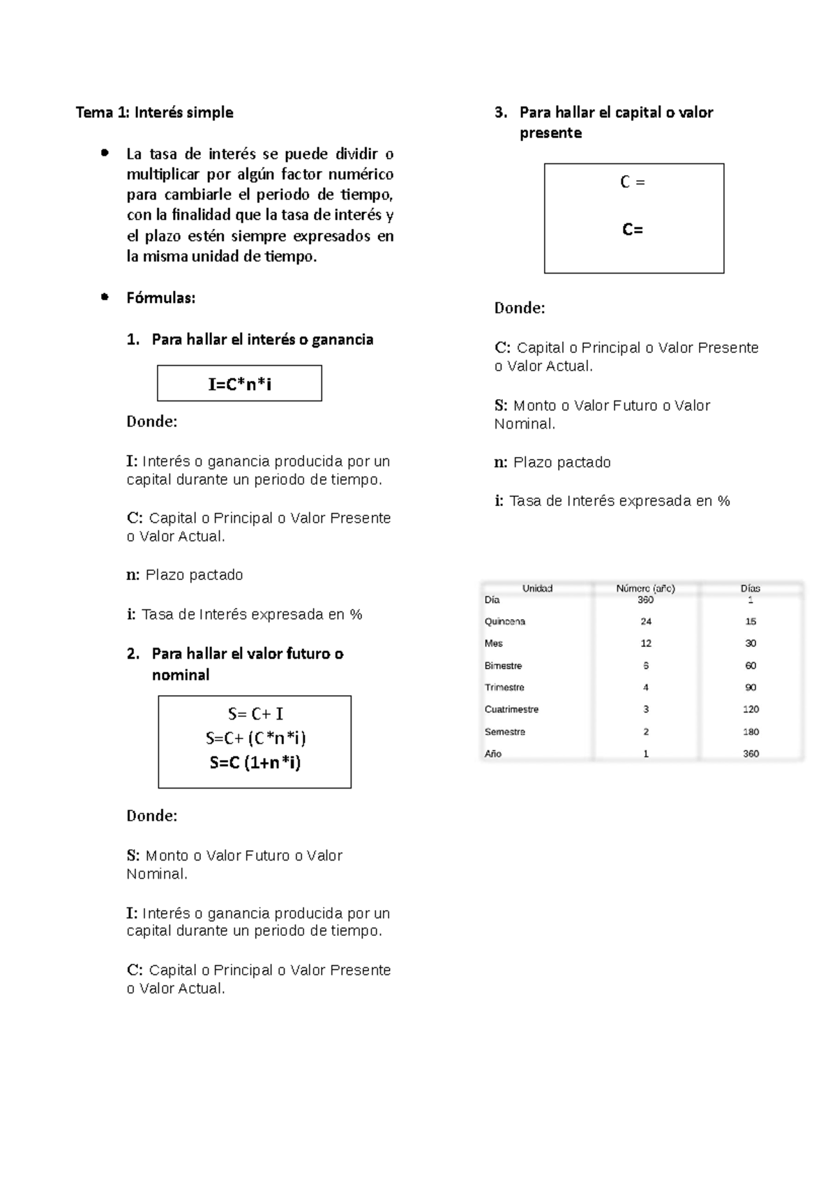 Notas de matematica financiera - Tema 1: Interés simple La tasa de ...